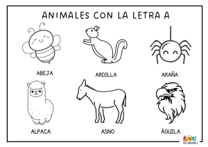 Dibujos con la letra a para colorear | EducaMundo