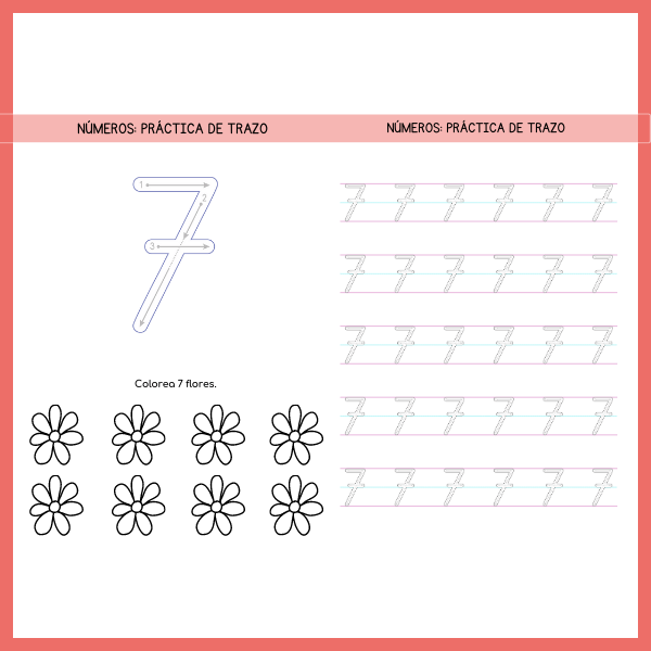 Trazo del número 7 | EducaMundo