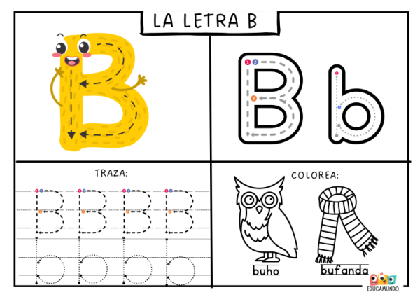 Trazo de la letra B FICHAS GRATUITAS