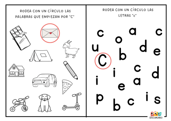 Trazo de la letra C FICHAS GRATUITAS