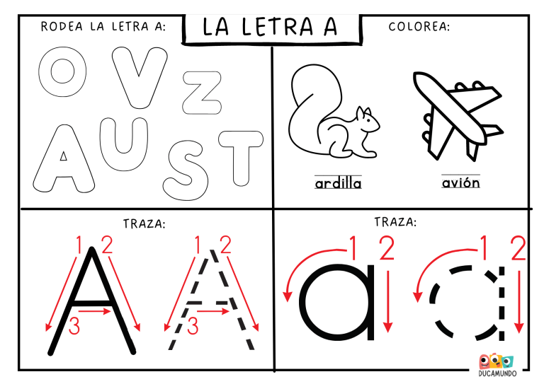 Trazo de la letra A Fichas Gratis | EducaMundo