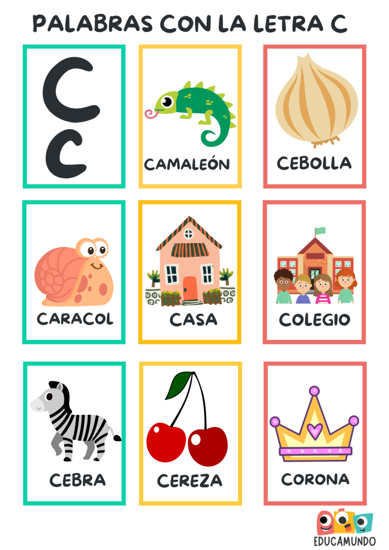 Palabras con C – Fichas para preescolar