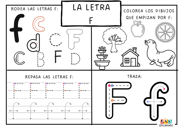 Trazo Letra F: Actividades preescolar