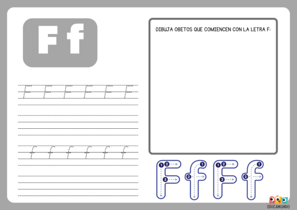 Trazo Letra F: Actividades preescolar