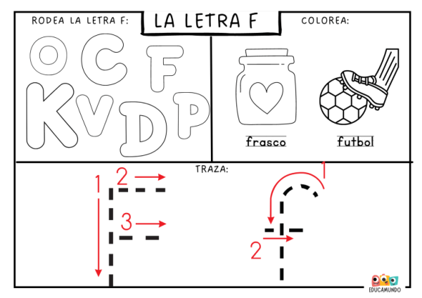 Trazo Letra F: Actividades preescolar