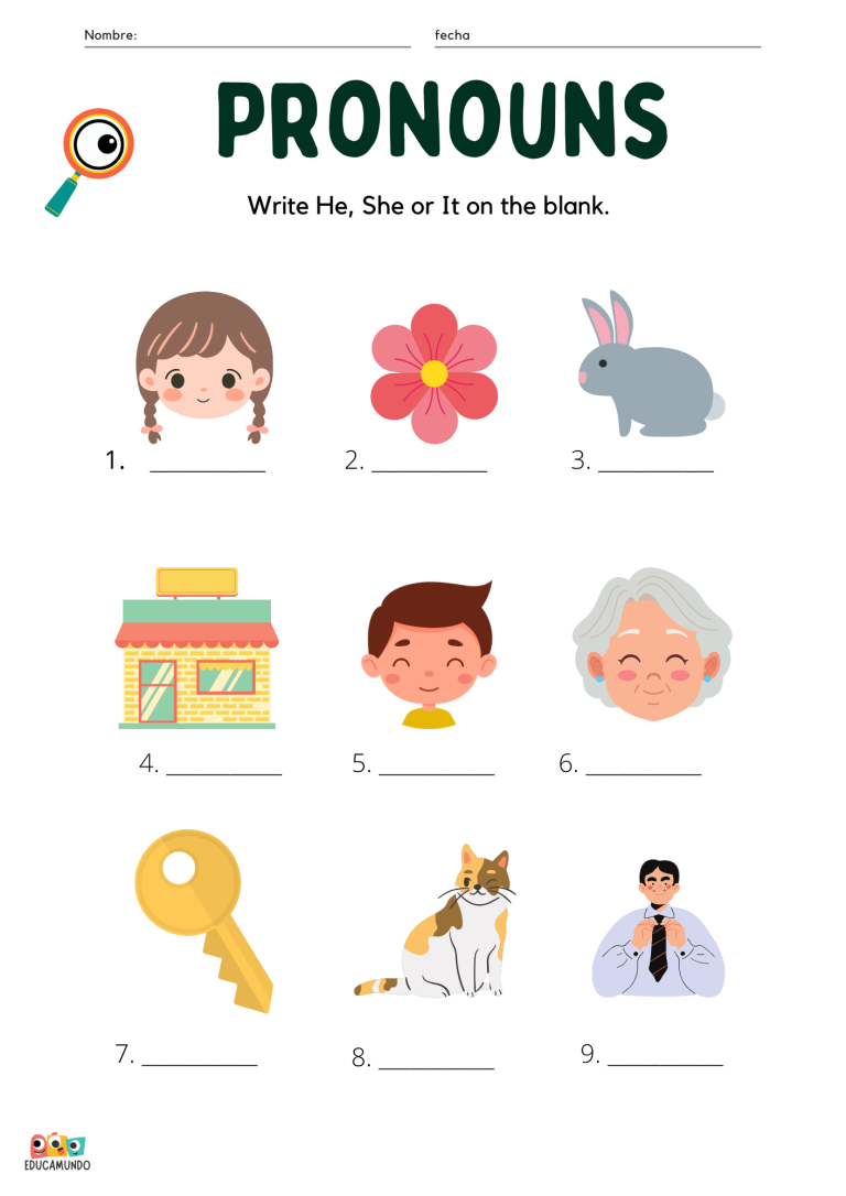 Pronombres personales en inglés ejercicios