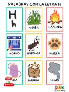 Palabras Con H Para Niños Juegos Con Palabras De La Letra H