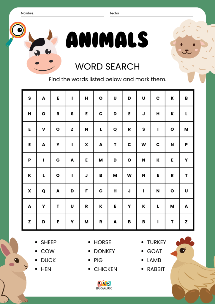 Sopa De Letras En Inglés Pdf Educamundo
