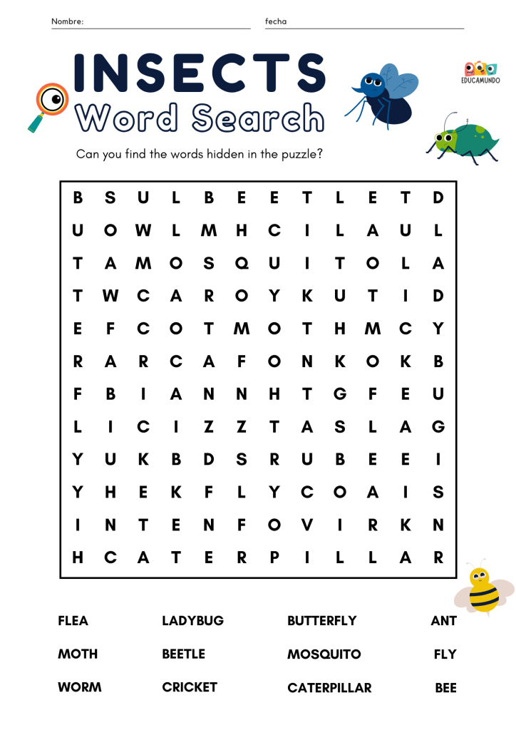 Sopa de letras en inglés PDF | EducaMundo