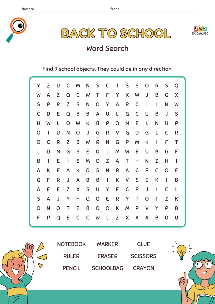 Sopa de letras en inglés PDF | EducaMundo