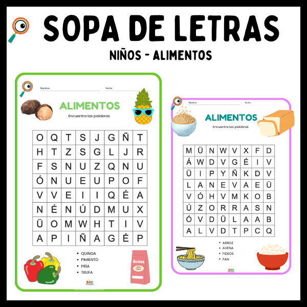 Sopa De Letras Imprimible Para La Cocina ABECEDARIO SOPA DE LETRAS