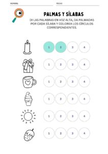Hoja De Trabajo Para Contar Sílabas