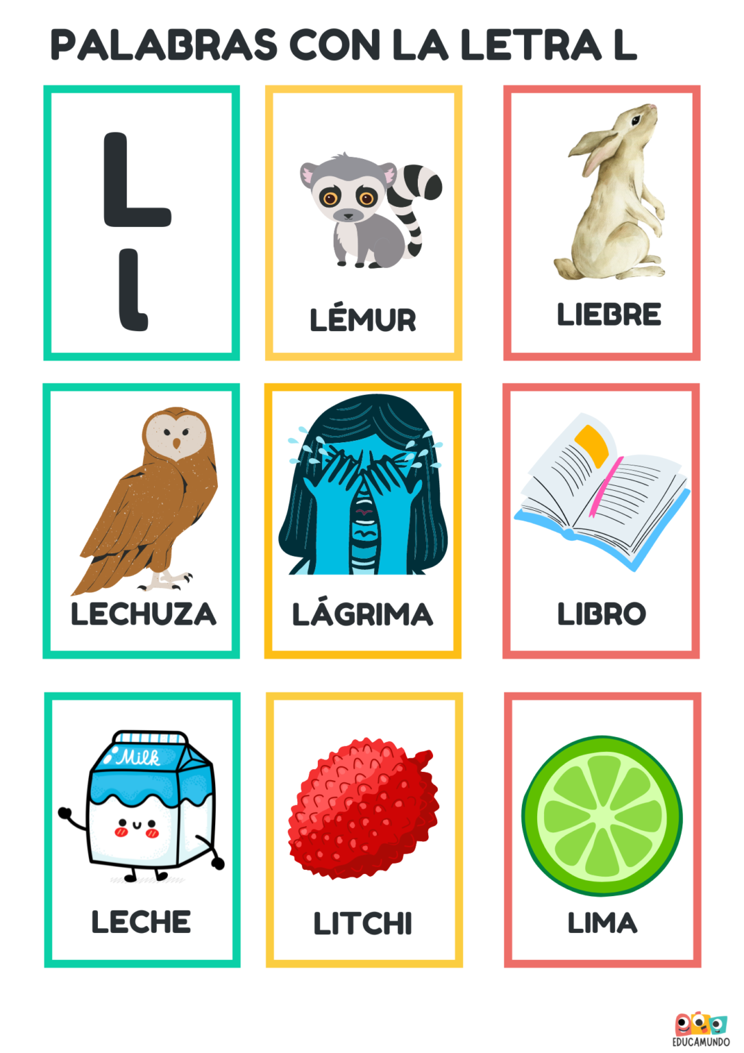 Palabras con la letra L - Pdf gratis | EducaMundo