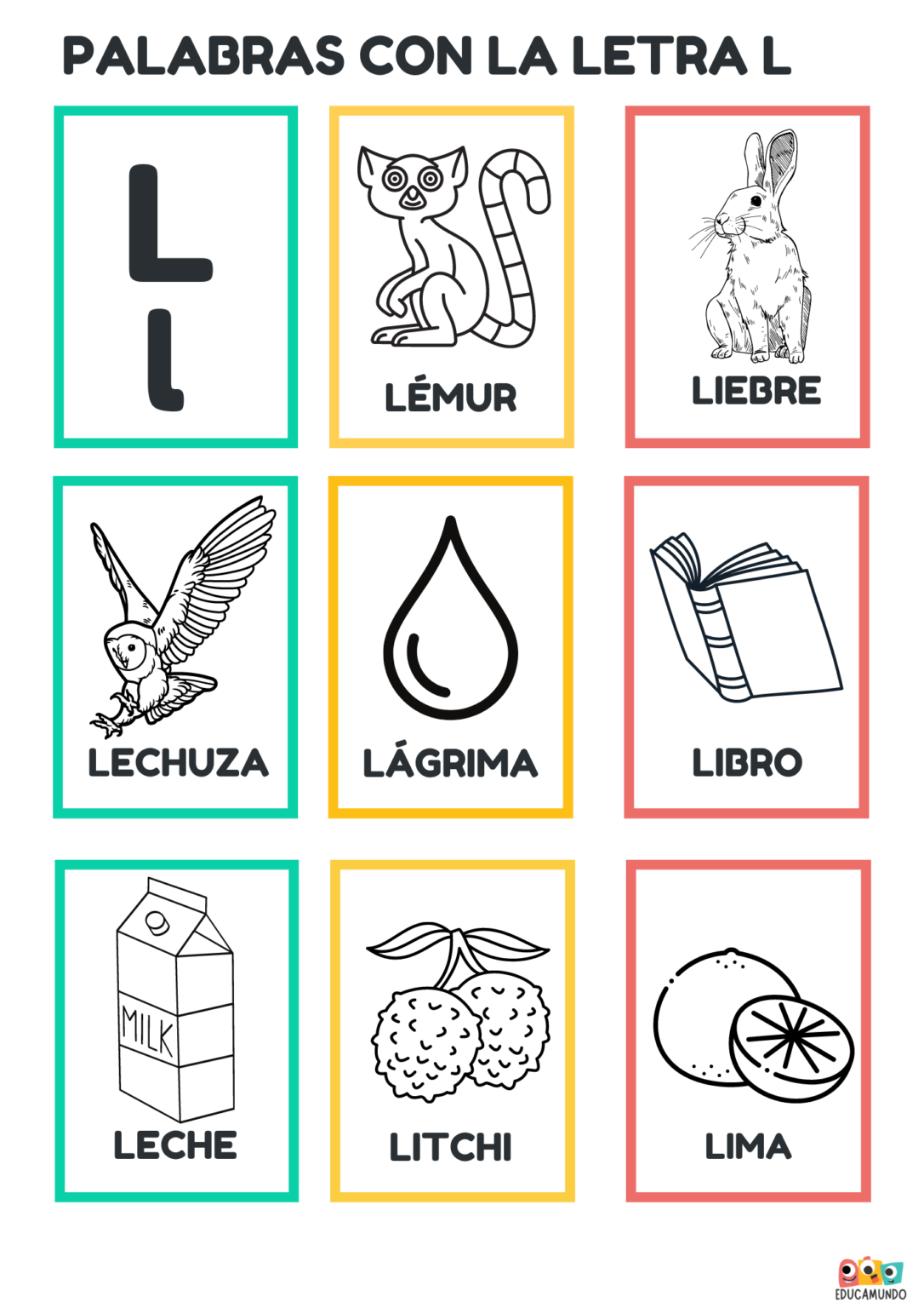 Palabras con la letra L - Pdf gratis | EducaMundo