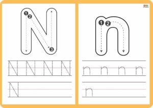 Hoja De Trabajo Para Trazar La Letra N