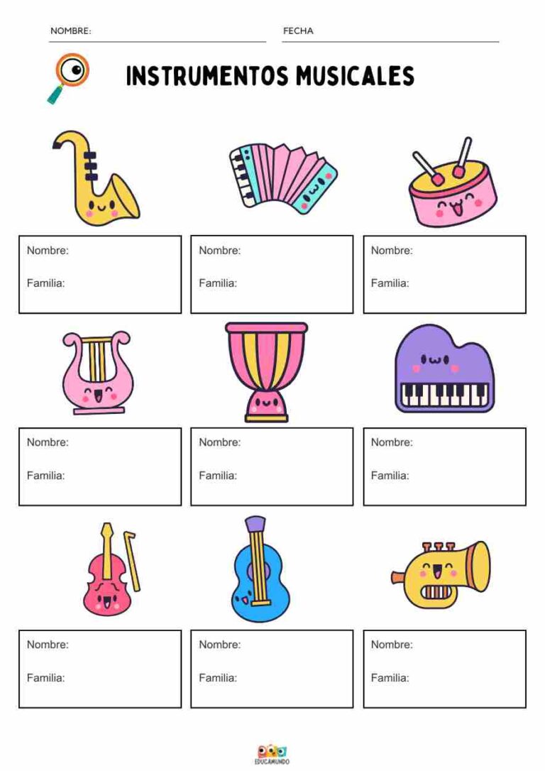 Instrumentos Musicales: Fichas y Actividades - Veganolas