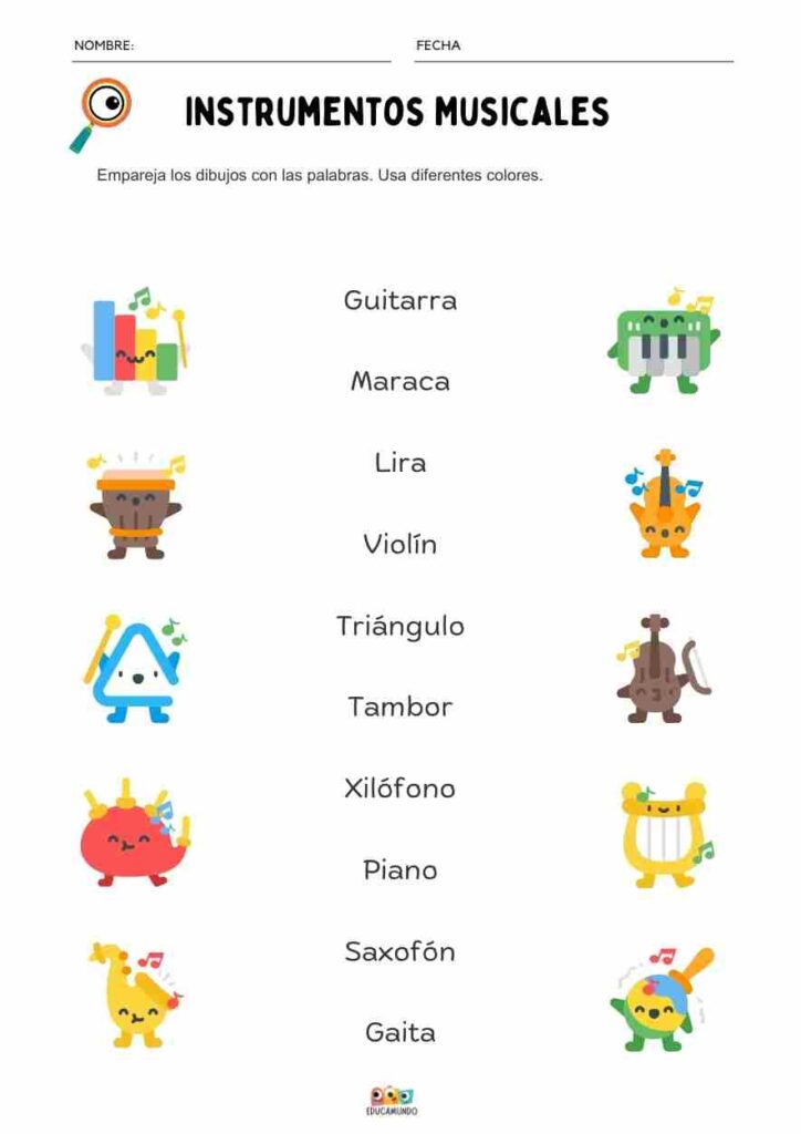 Instrumentos Musicales: Fichas y Actividades - Veganolas