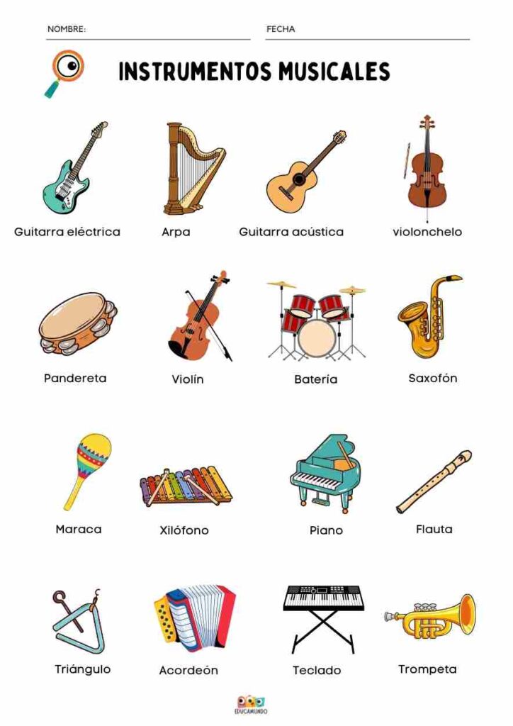 Instrumentos Musicales: Fichas y Actividades - Veganolas
