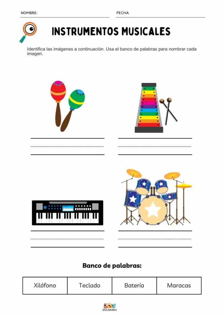 Instrumentos Musicales: Fichas y Actividades - Veganolas