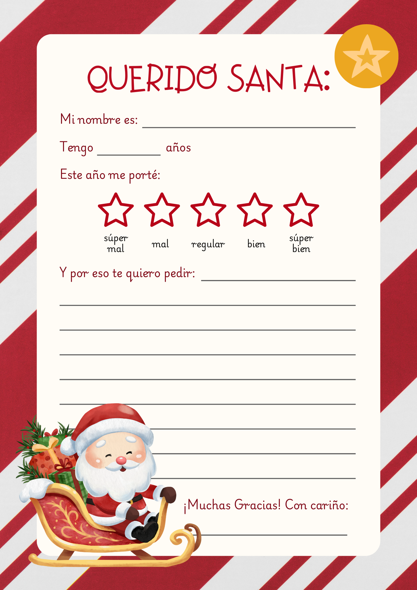 Cartas a Papa Noel para imprimir - Veganolas