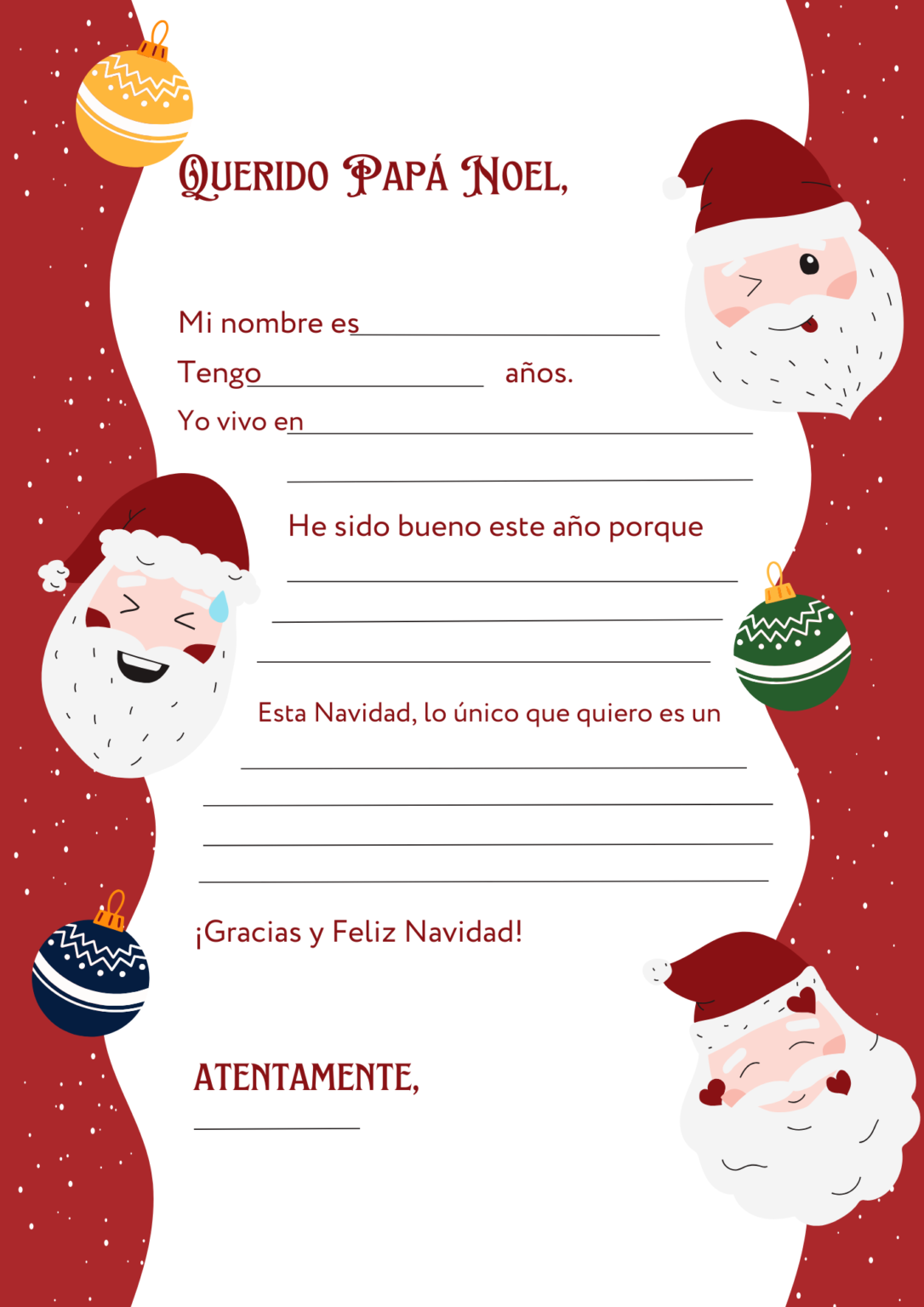 Cartas a Papa Noel para imprimir - Veganolas