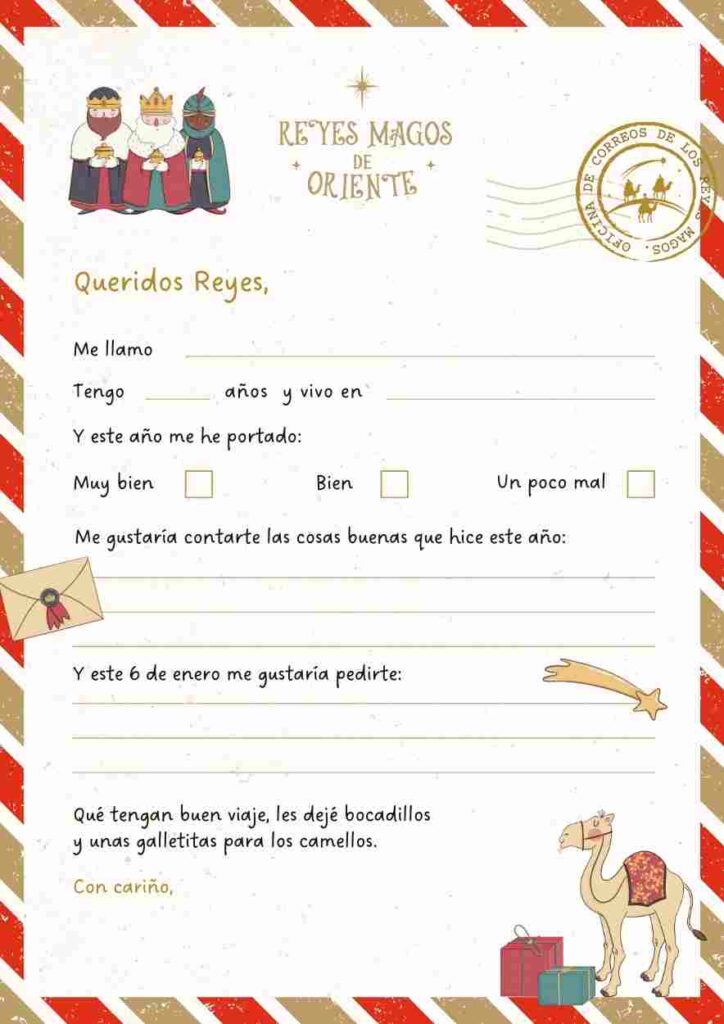 Carta Reyes Magos Gratis PDF - EducaMundo