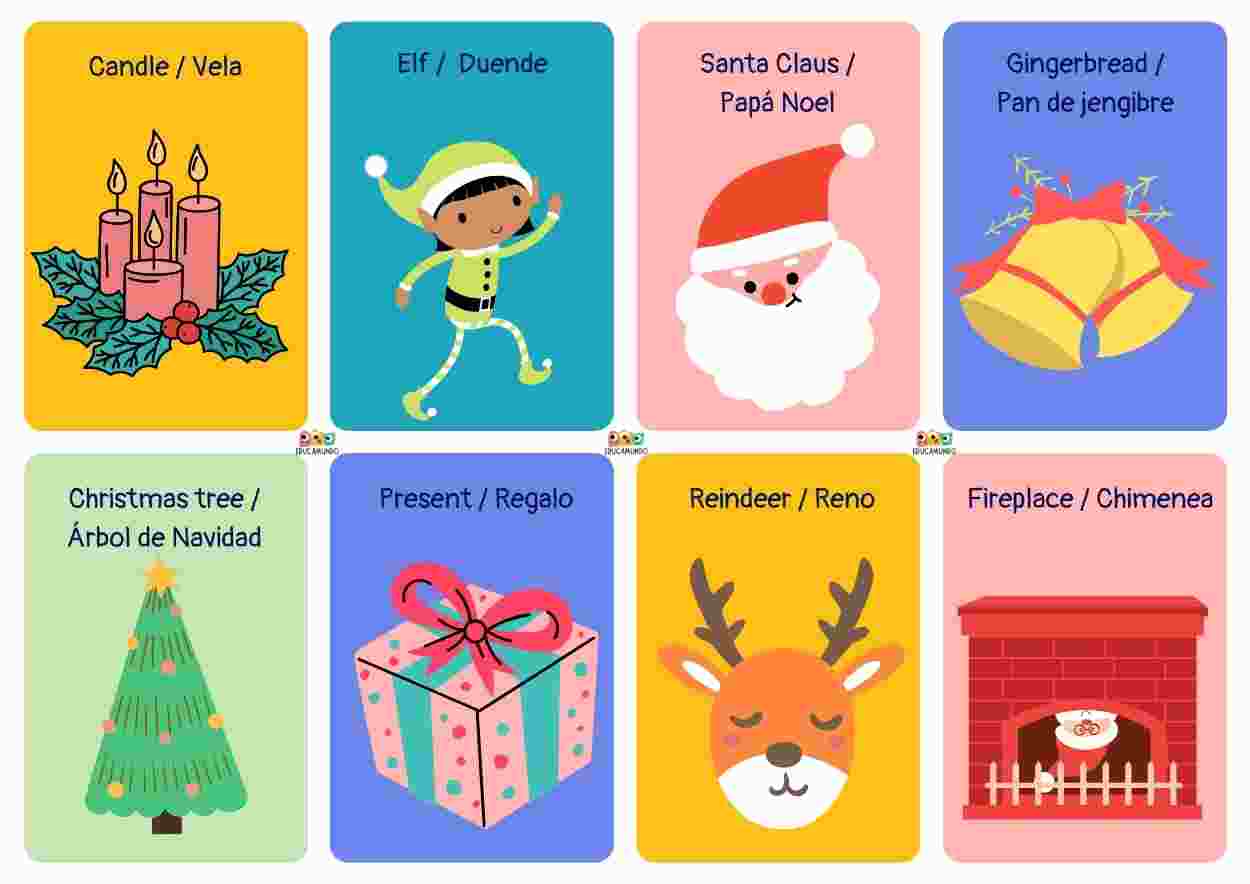 Navidad en inglés - Fichas Vocabulario - Veganolas