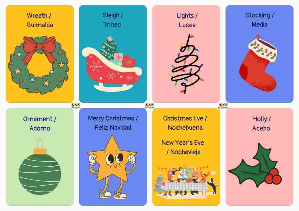 Navidad en inglés - Fichas Vocabulario - Veganolas