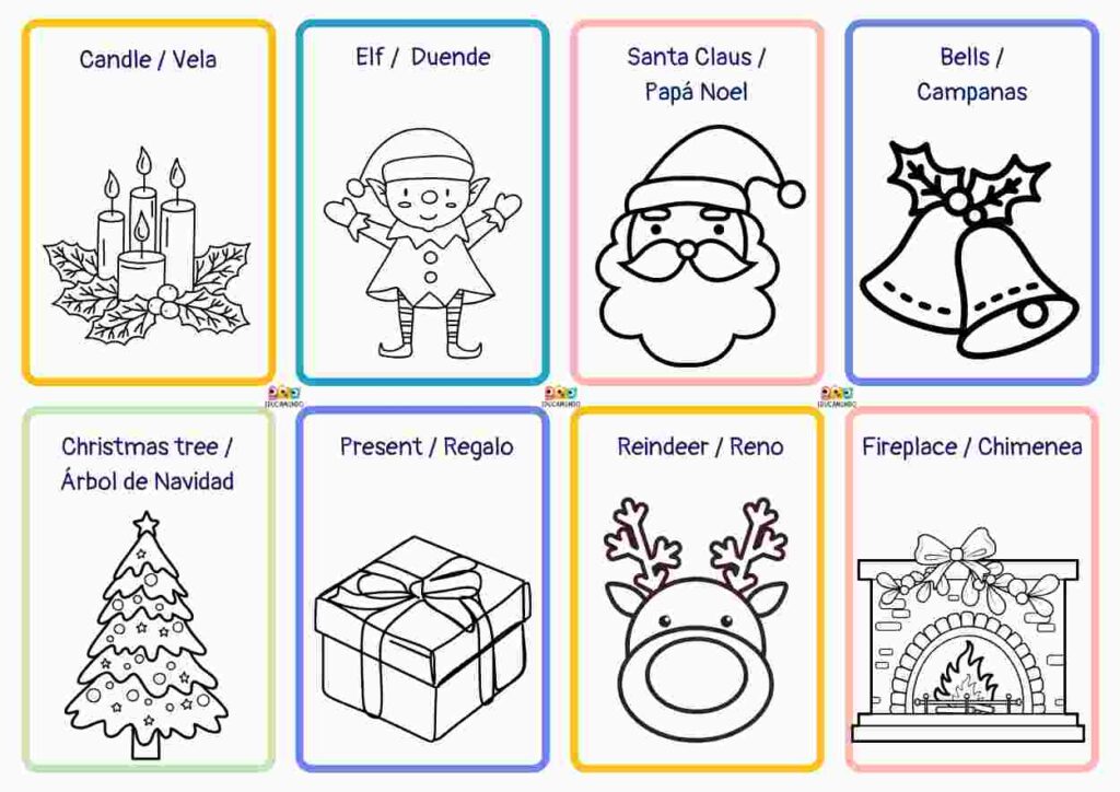 Navidad en inglés - Fichas Vocabulario - Veganolas