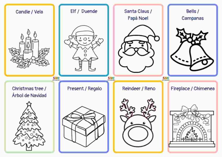 Navidad en inglés - Fichas Vocabulario - Veganolas
