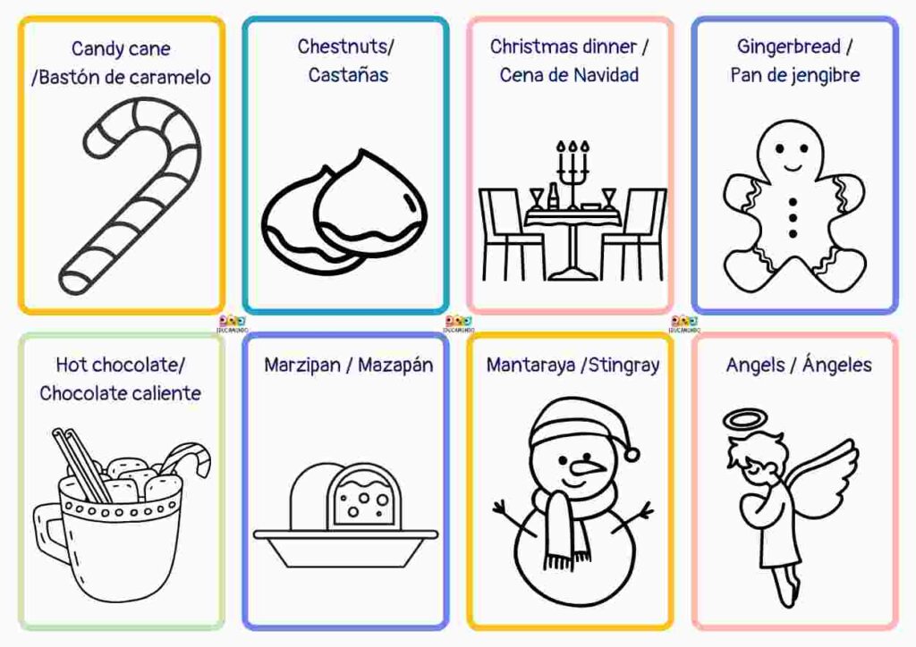 Navidad en inglés - Fichas Vocabulario - Veganolas