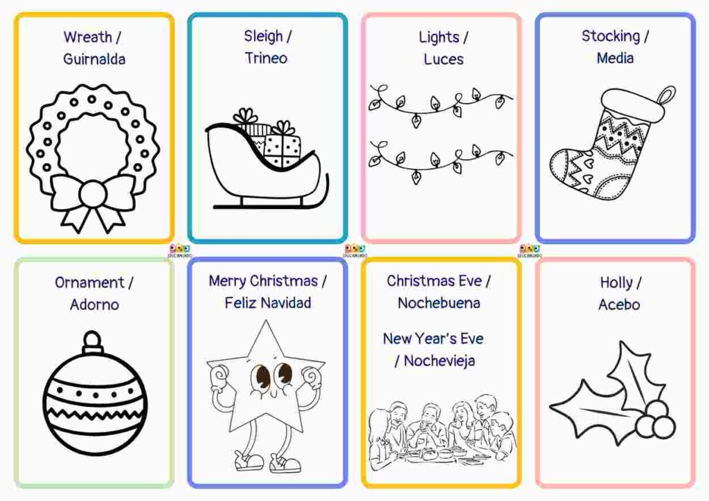 Navidad en inglés - Fichas Vocabulario - Veganolas