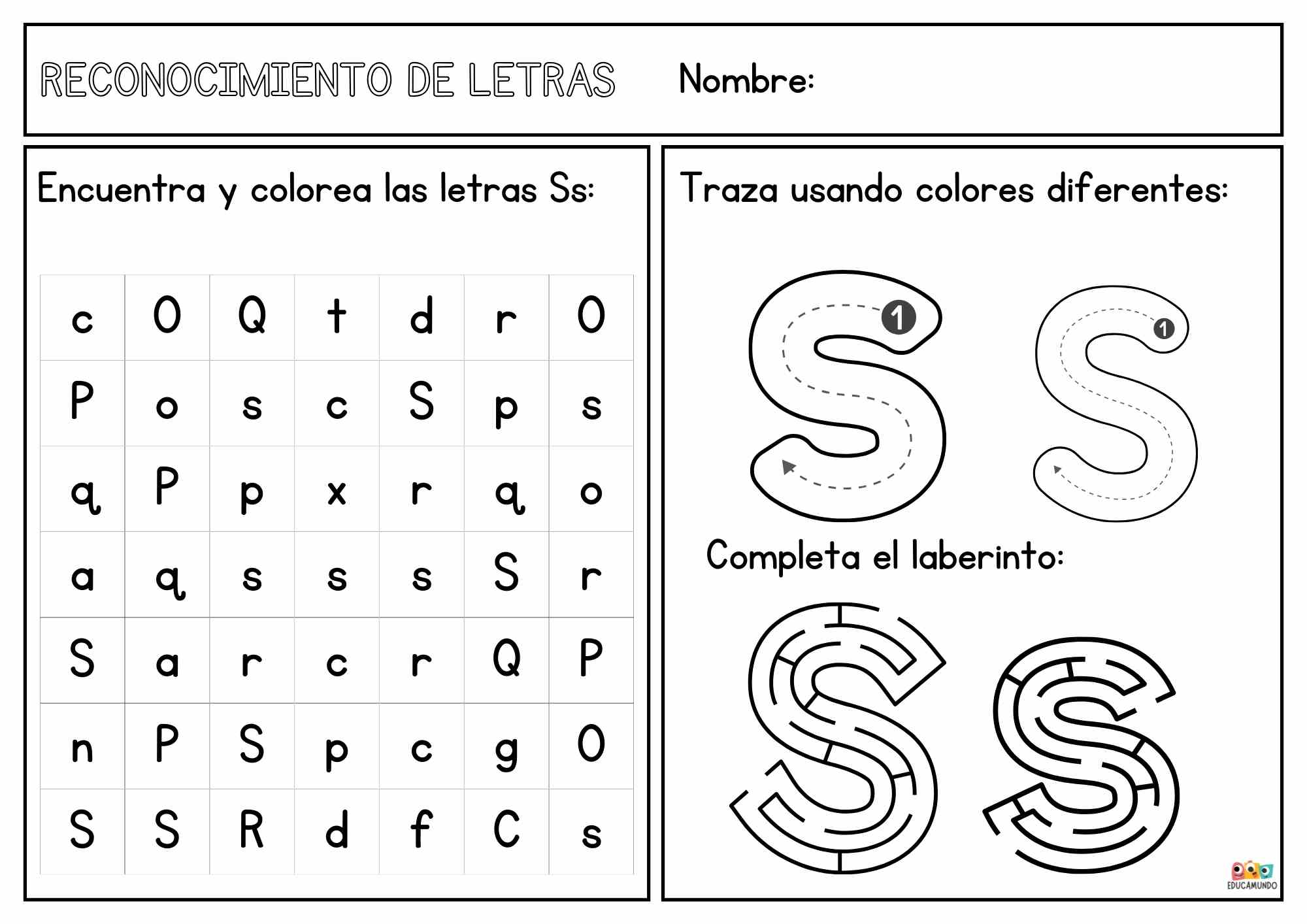Trazo de la letra S - EducaMundo