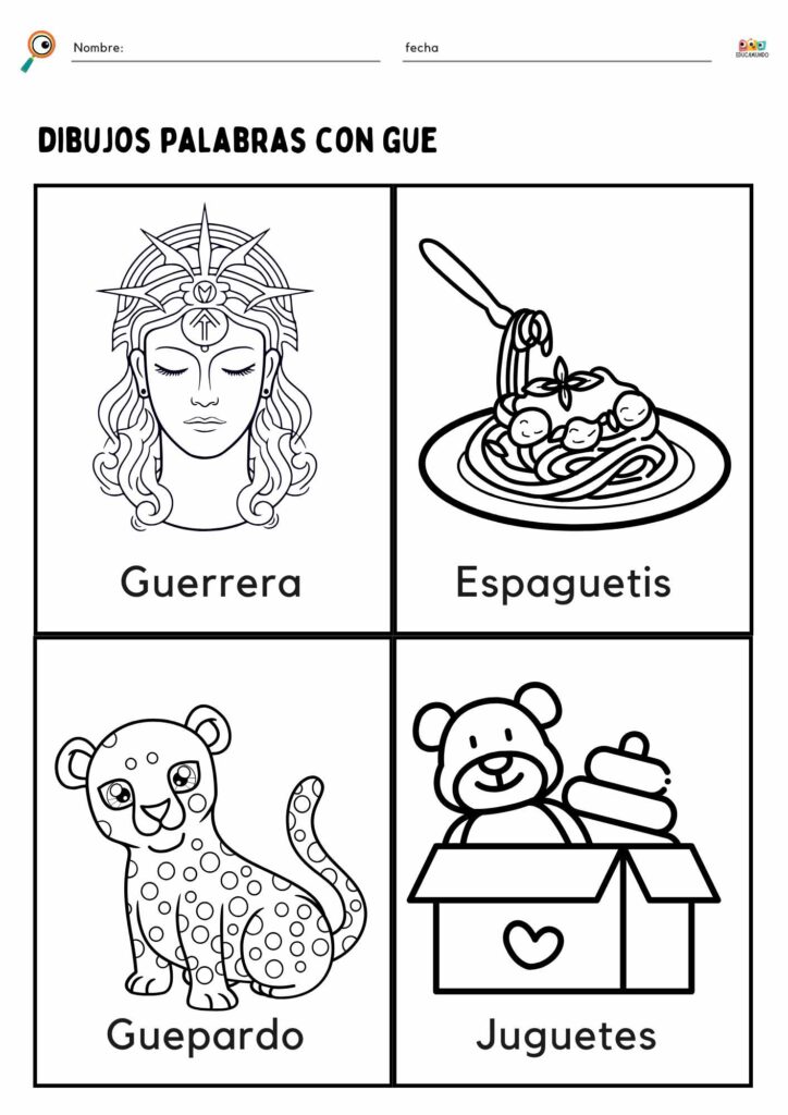 Dibujos palabras con gue y gui | EducaMundo