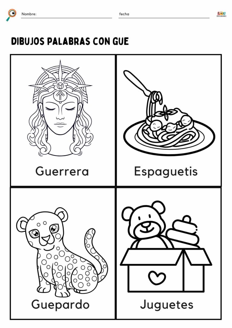 Dibujos palabras con gue y gui | EducaMundo