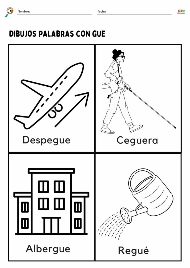 Dibujos palabras con gue y gui - EducaMundo