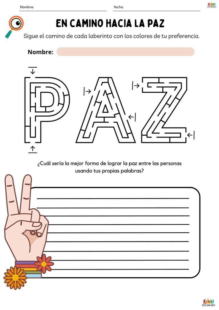 Fichas Día escolar de la Paz y la no violencia - EducaMundo