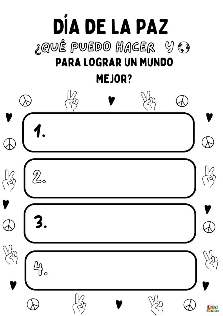 Fichas Día escolar de la Paz y la no violencia - EducaMundo
