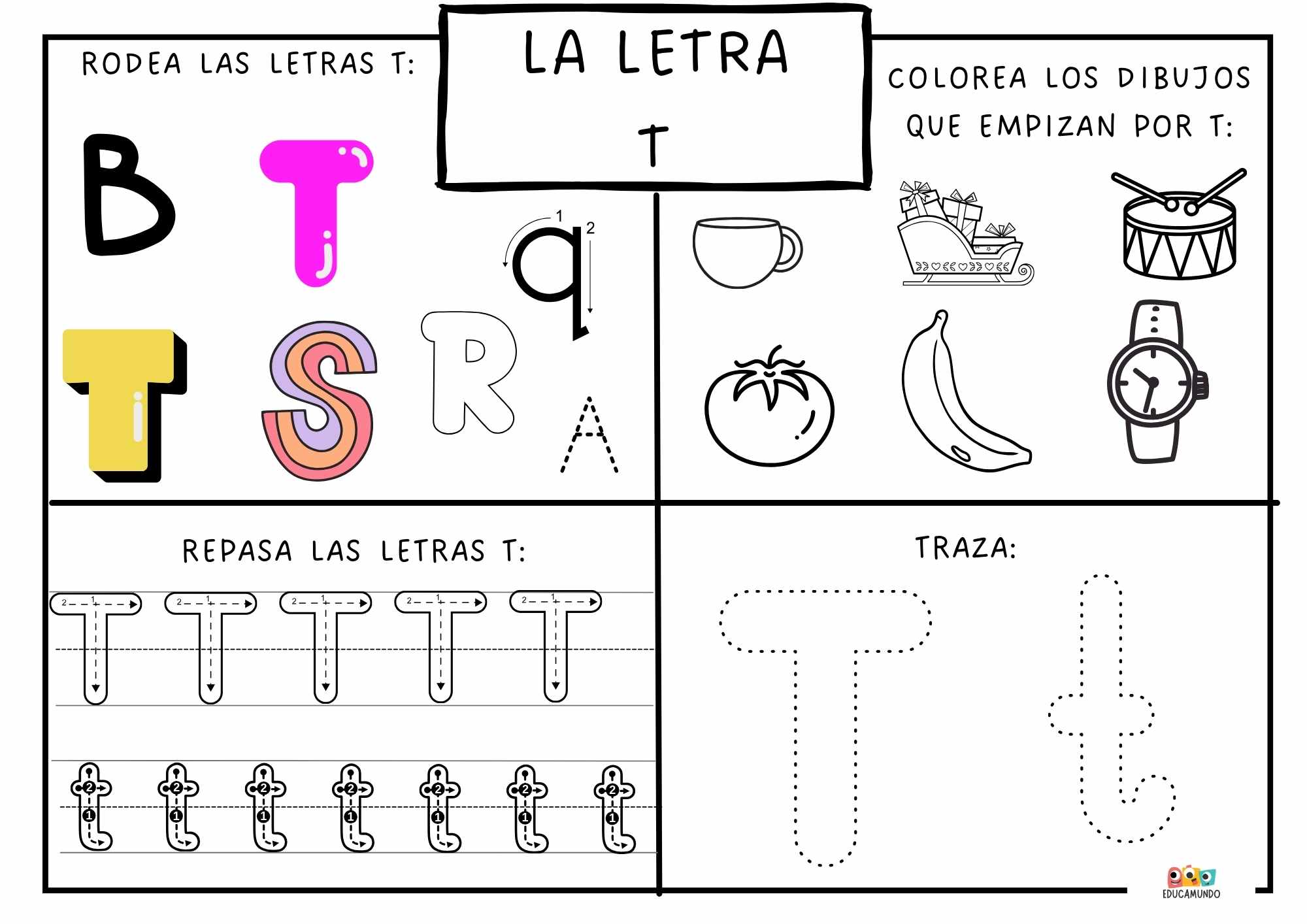 Trazo de la letra T - EducaMundo