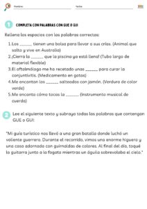 Palabras con gue y gui - EducaMundo