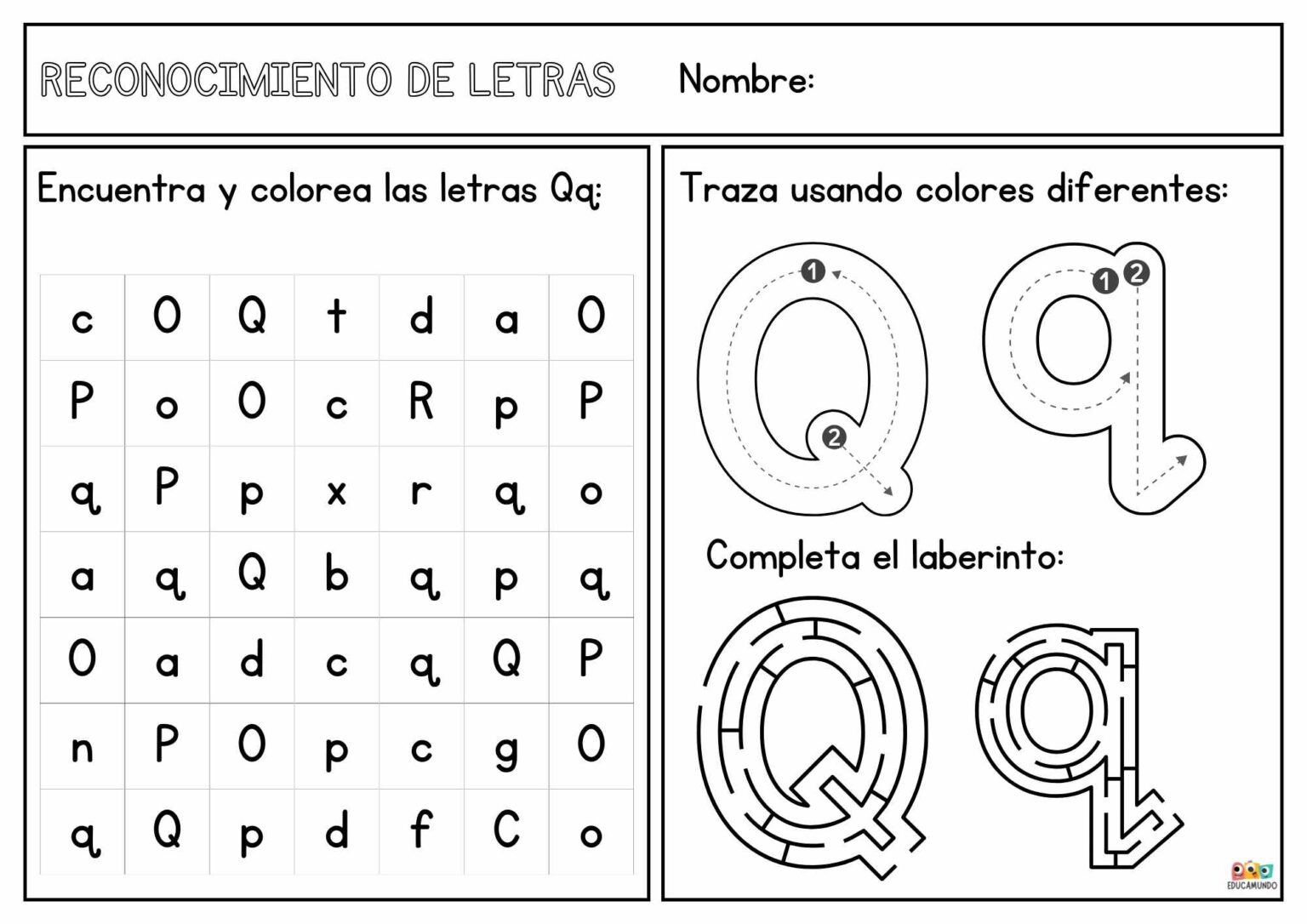 Trazo de la Letra Q - EducaMundo
