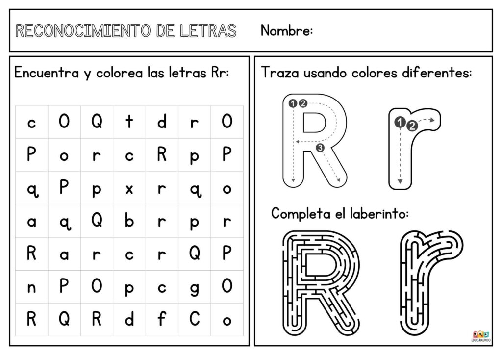 Trazo de la Letra R - EducaMundo