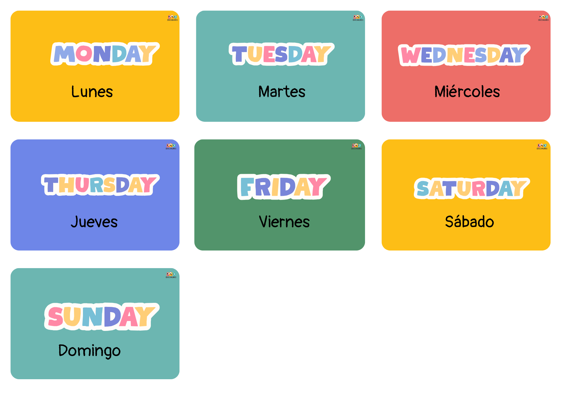 Días de la semana en ingles y español - EducaMundo