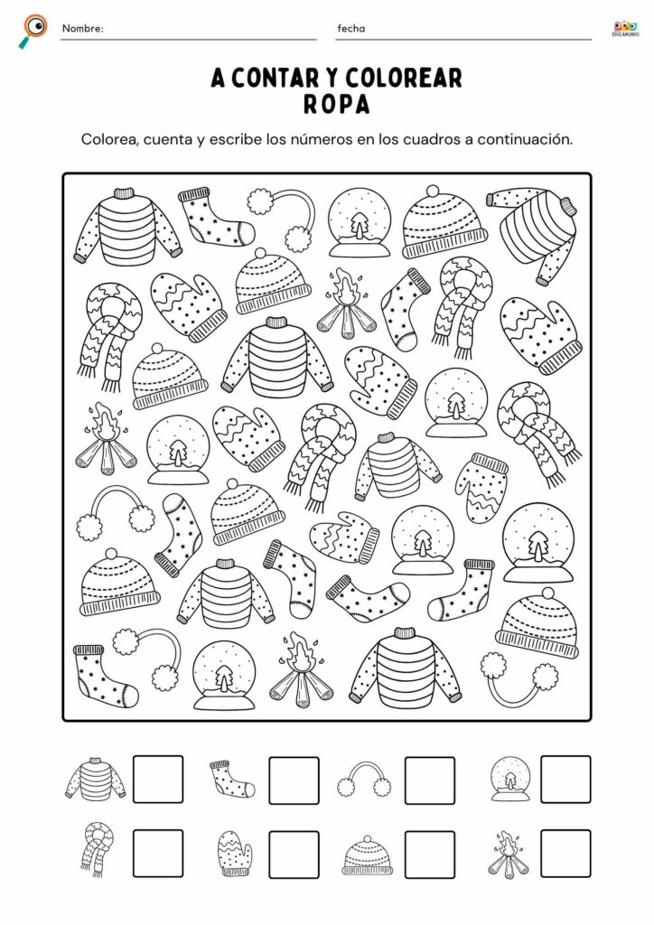 Fichas coloreables para aprender a contar | EducaMundo