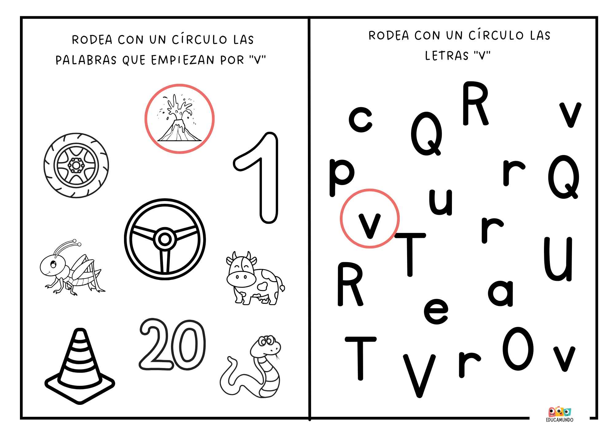 Trazo de la letra V - EducaMundo
