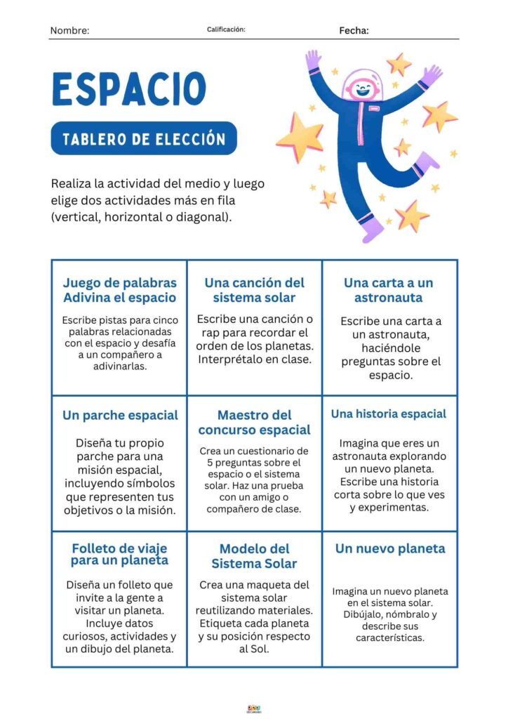 El Espacio para Niños – Vocabulario y Actividades | EducaMundo