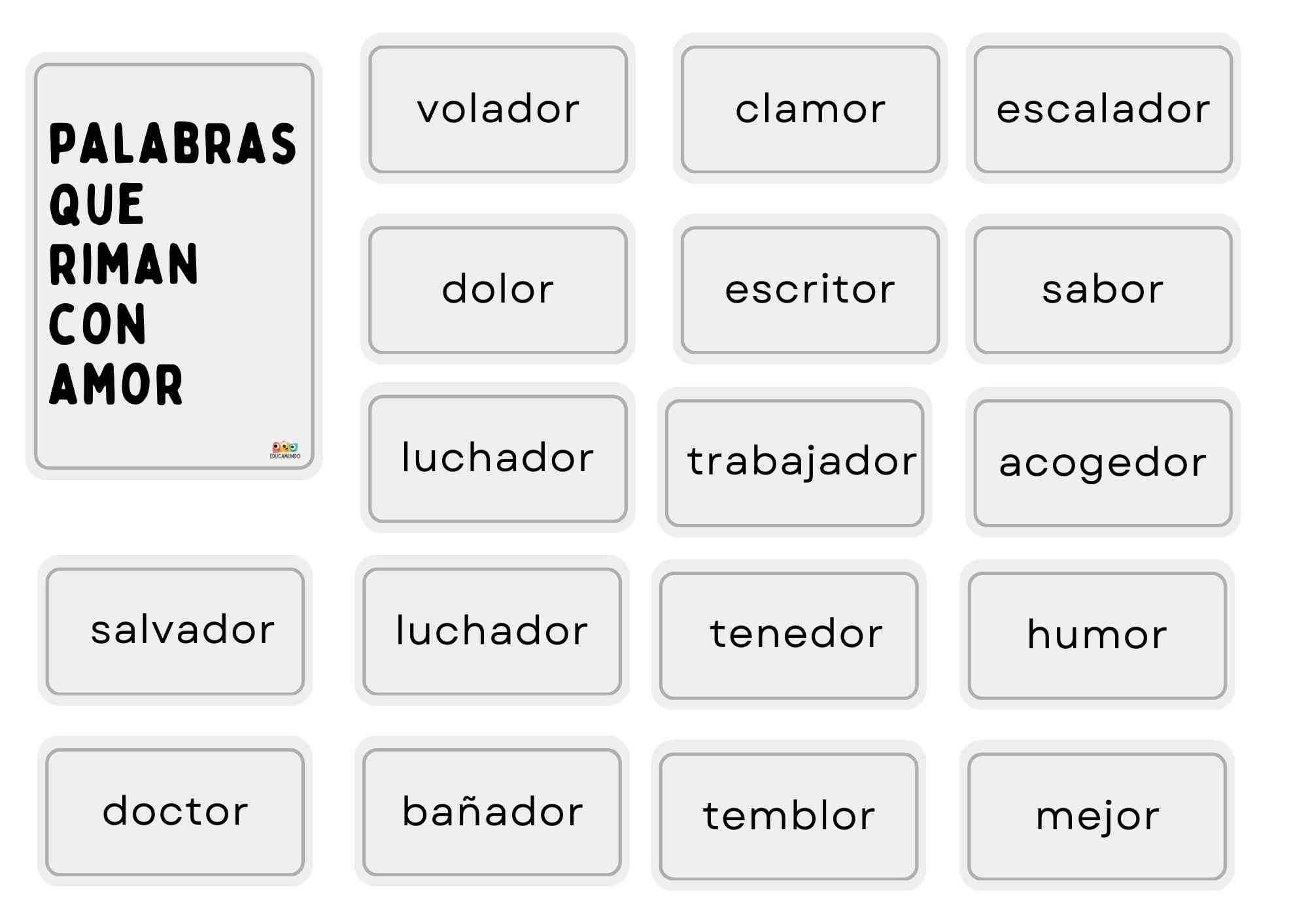 Palabras que riman con amor | EducaMundo