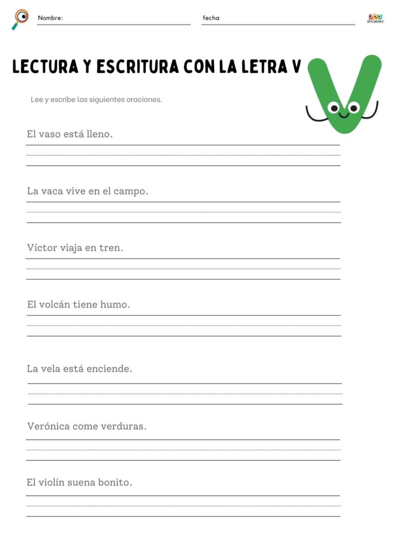 Lectoescritura letra V | EducaMundo