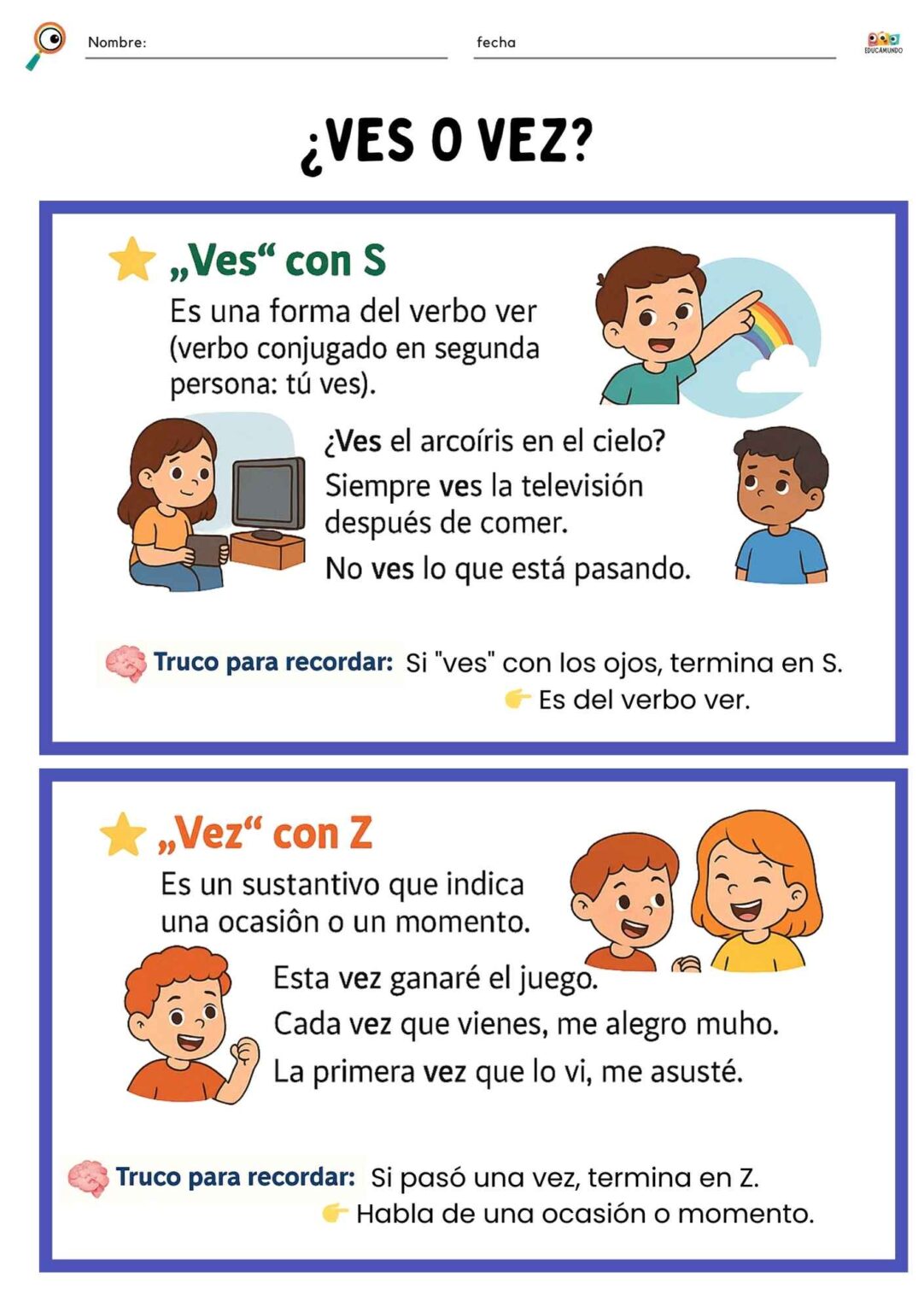 ¿Ves o Vez? Aprende la diferencia y ejercicios